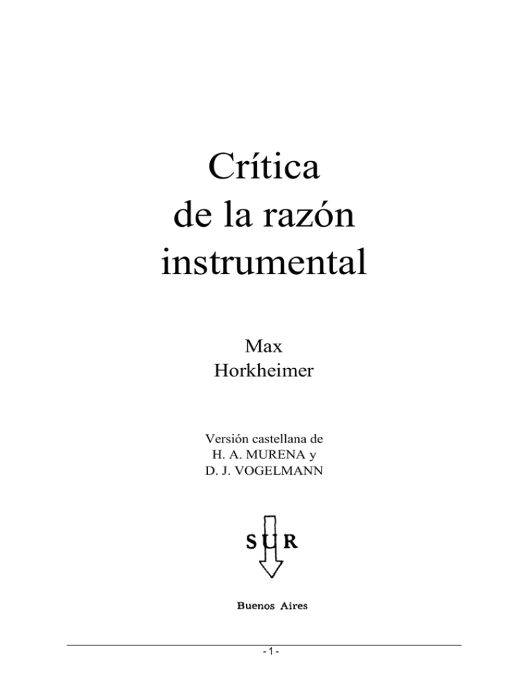 Crítica de la razón instrumental