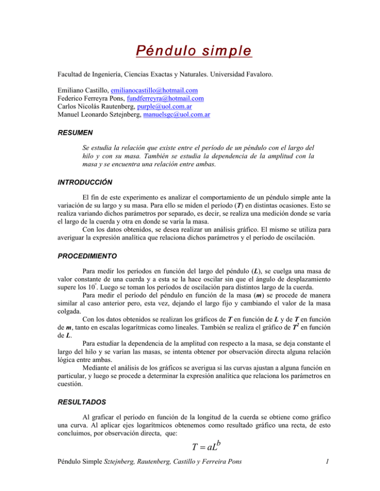 Péndulo simple Péndulo simple - Física re