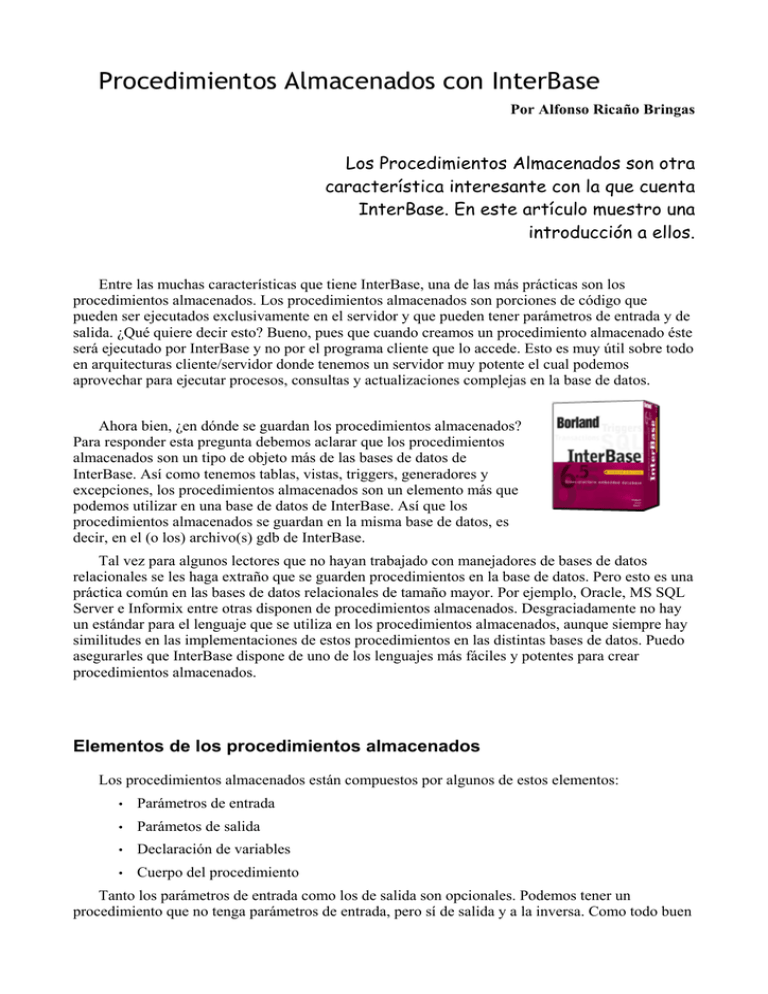 Procedimientos Almacenados con InterBase