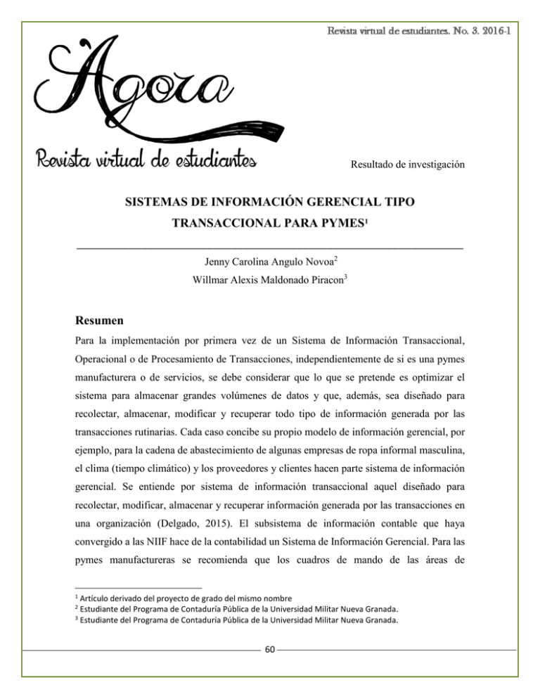 SISTEMAS DE INFORMACIÓN GERENCIAL TIPO