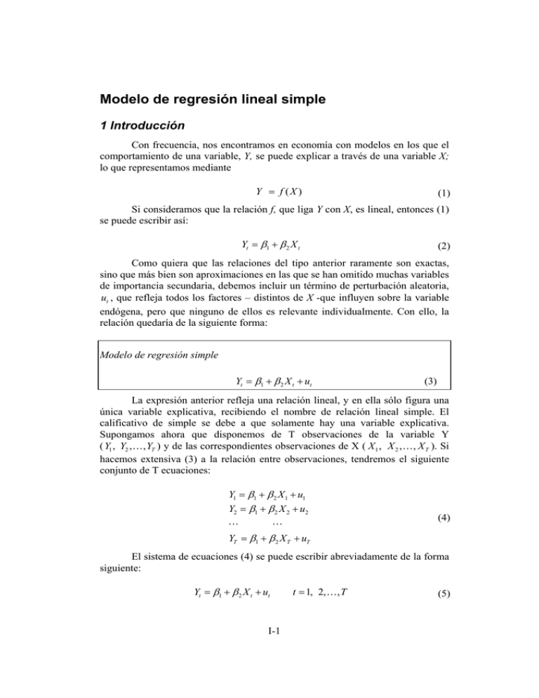 Modelo de regresión lineal simple