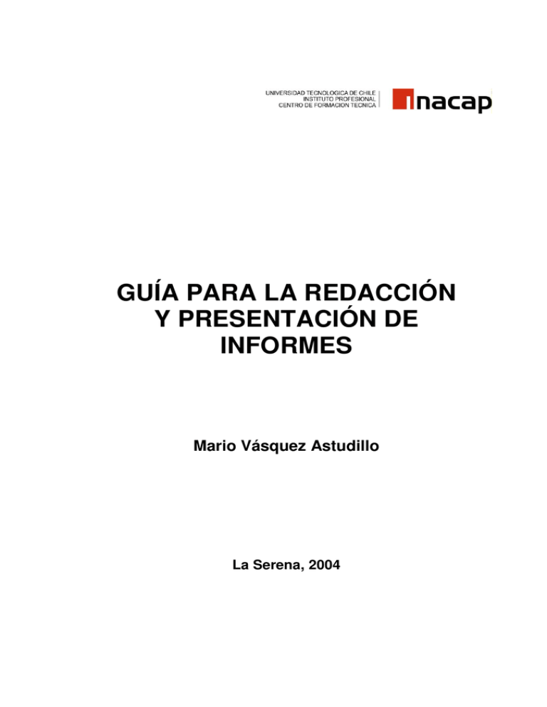 guía para la redacción y presentación de informes