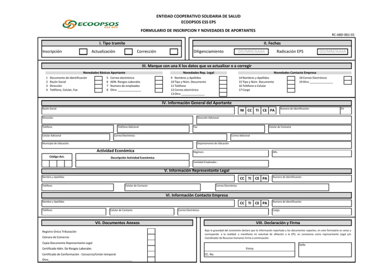 RC-ABD-061 -01 Formulario de Inscripción o