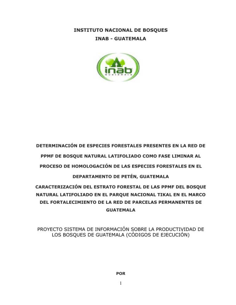 1 instituto nacional de bosques inab - guatemala proyecto