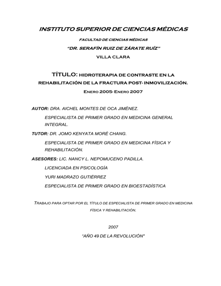 hidroterapia de contraste en la rehabilitación de la