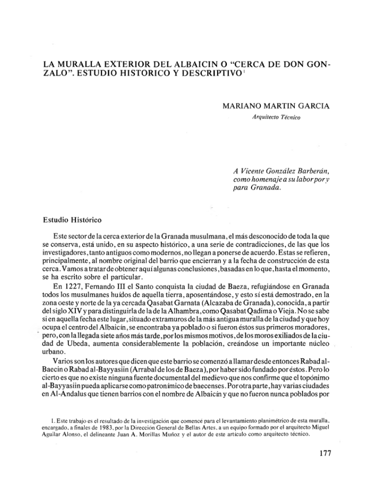 LA MURALLA EXTERIOR DEL ALBAICIN O “CERCA DE DON GON
