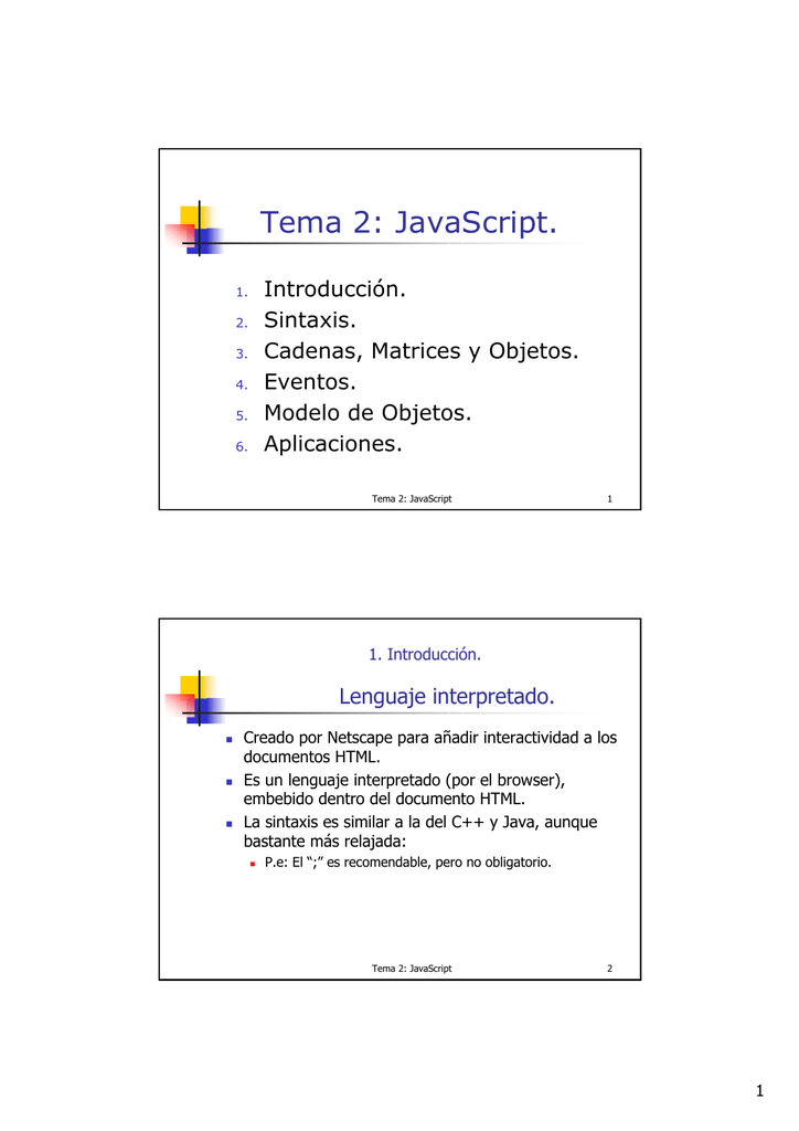 Tema 2: JavaScript.