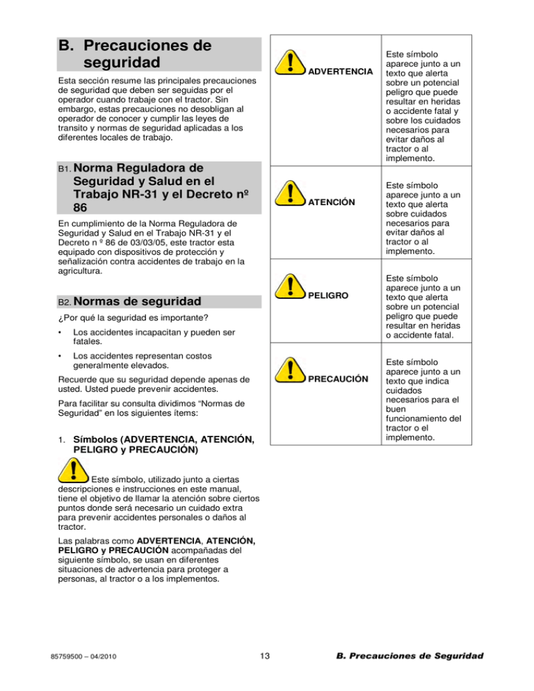 Precauciones de Seguridad