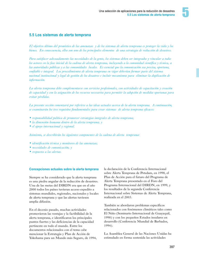 Los sistemas de alerta temprana