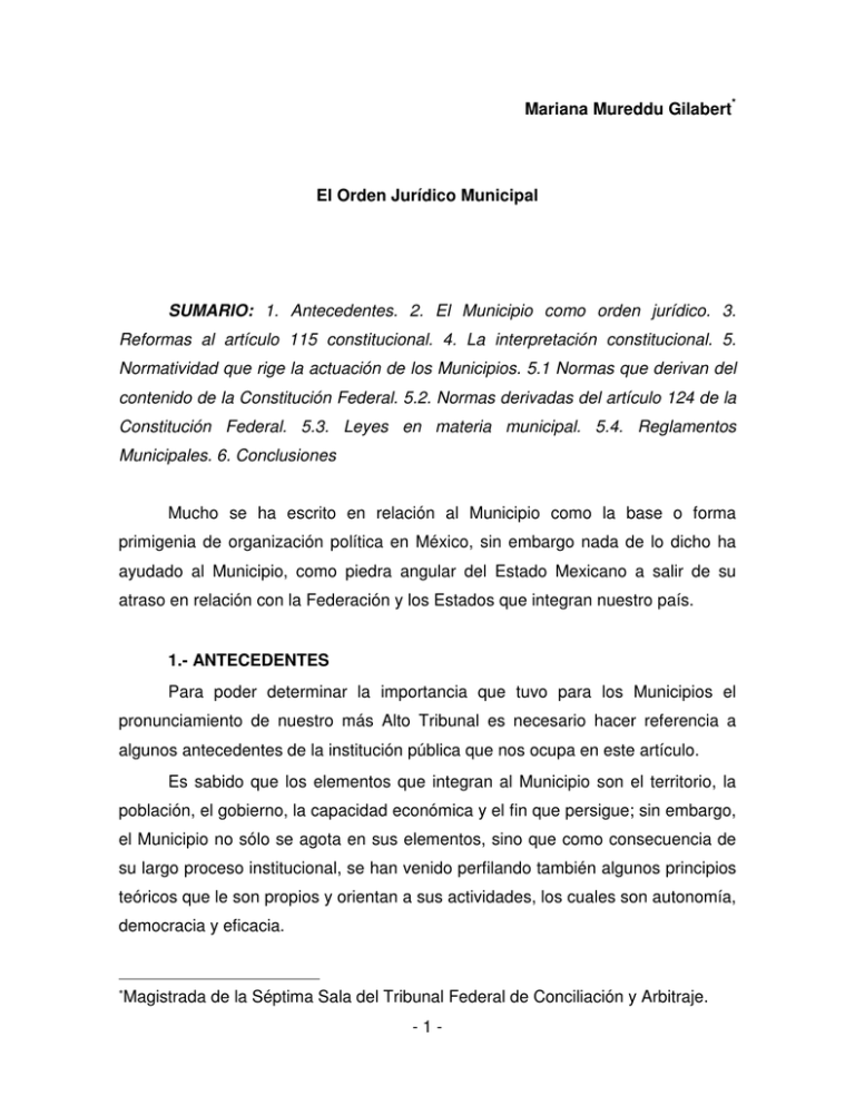 El Orden Jurídico Municipal