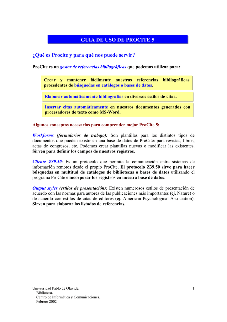 ¿Qué es Procite y para qué nos puede servir? GUIA DE USO DE