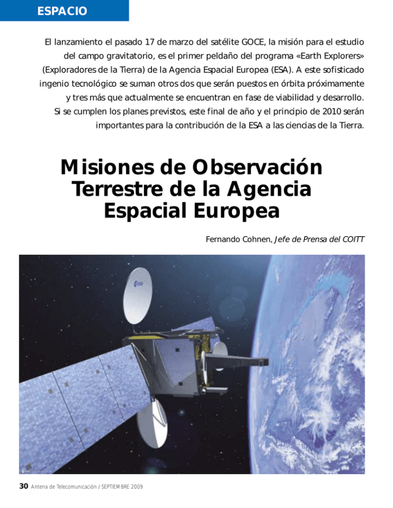 Misiones de Observación Terrestre de la Agencia Espacial Europea
