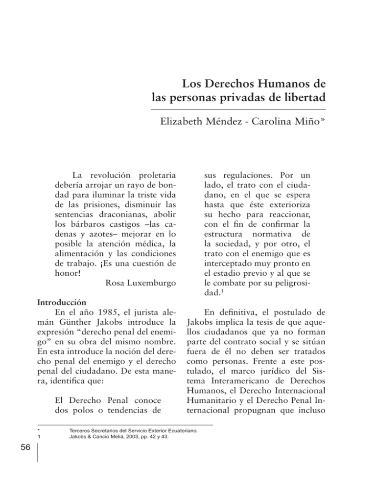 Los Derechos Humanos de las personas privadas de libertad