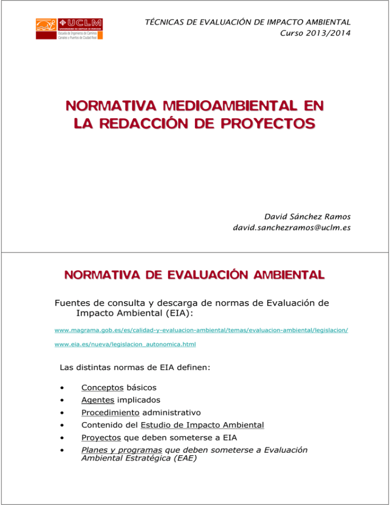 Normativa de Evaluación Ambiental