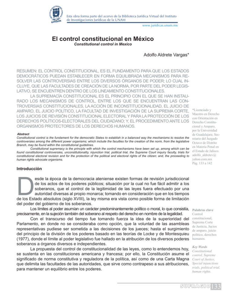El control constitucional en México