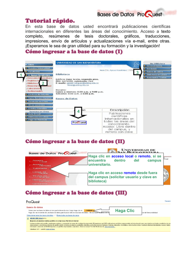 Tutorial rápido de Proquest