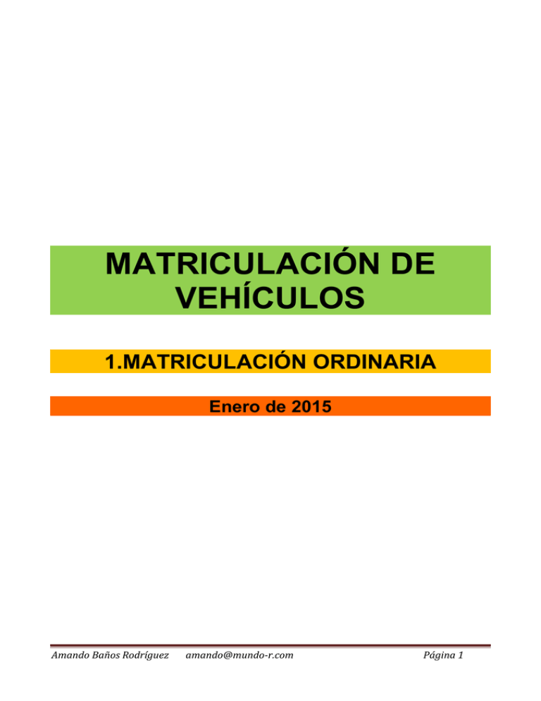 matriculacion ordinaria de vehículos