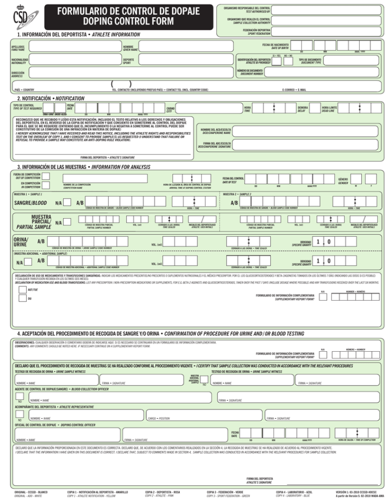 2010-0342 Formulario control de dopaje.indd