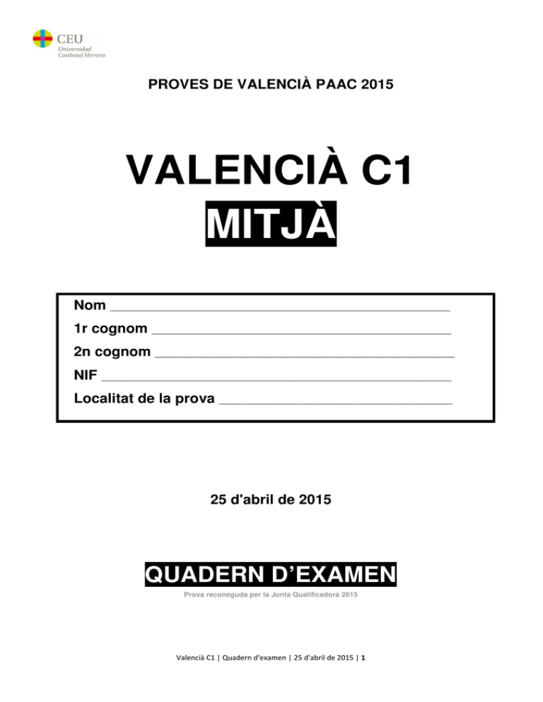 VALENCIÀ C1 MITJÀ