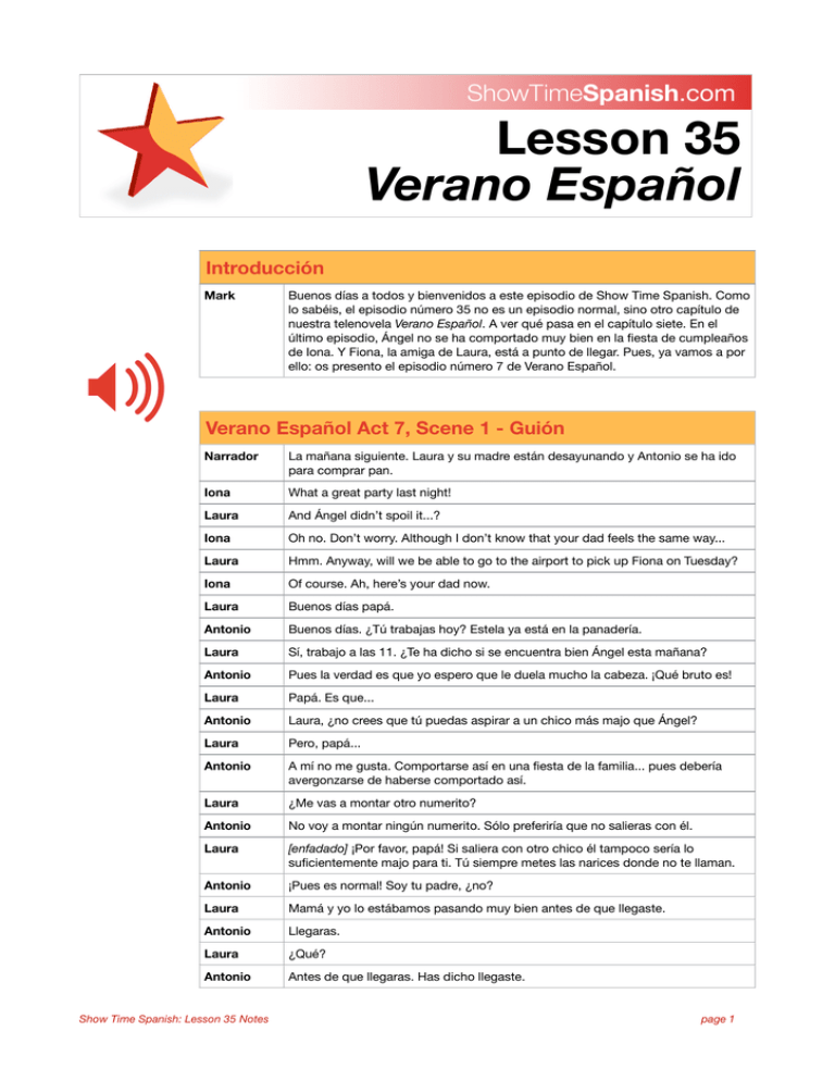 Lesson 35 Verano Español