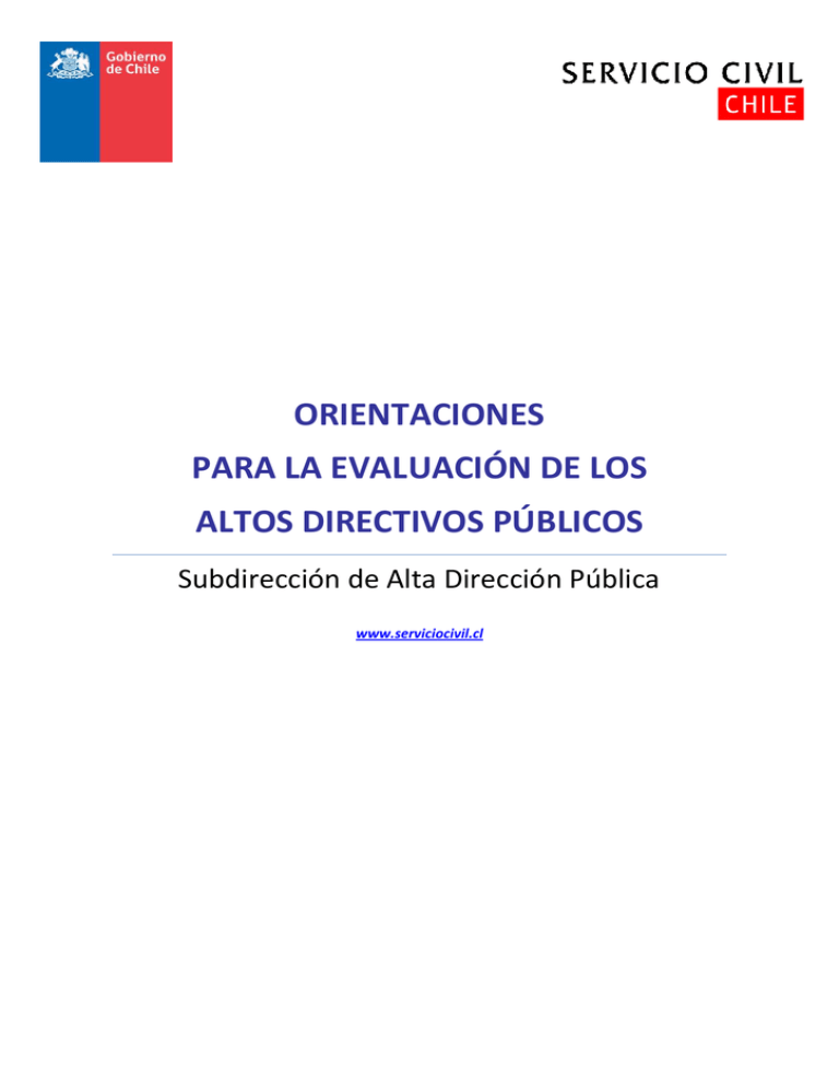 orientaciones para la evaluación de los altos directivos públicos