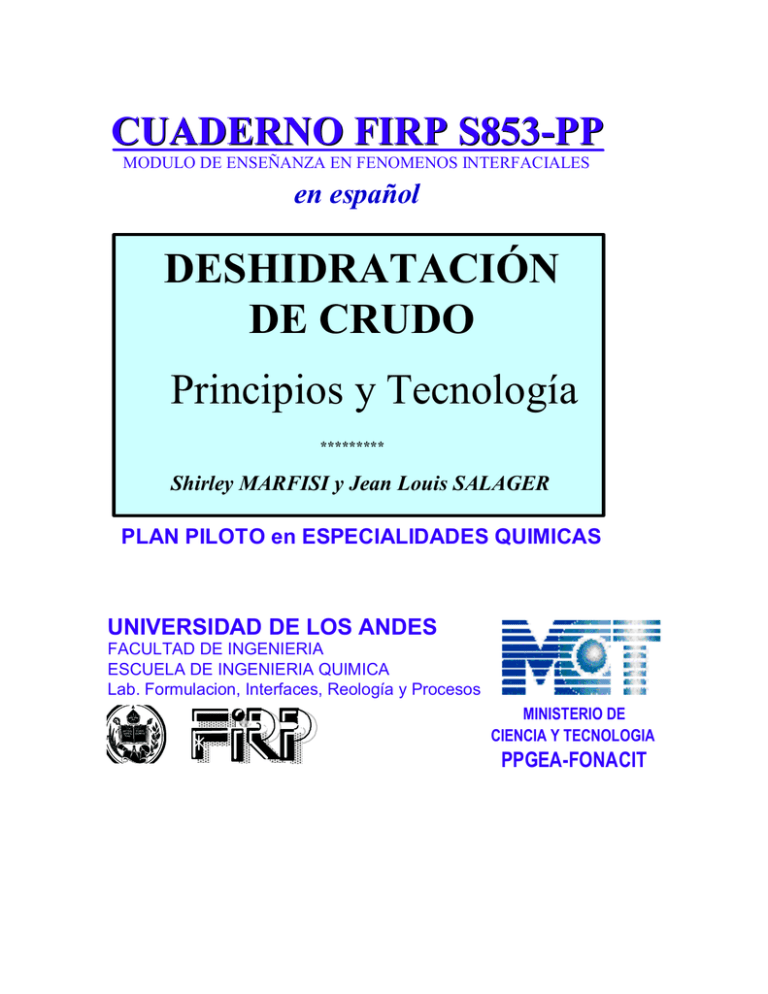 Deshidratación de crudo - Laboratorio FIRP