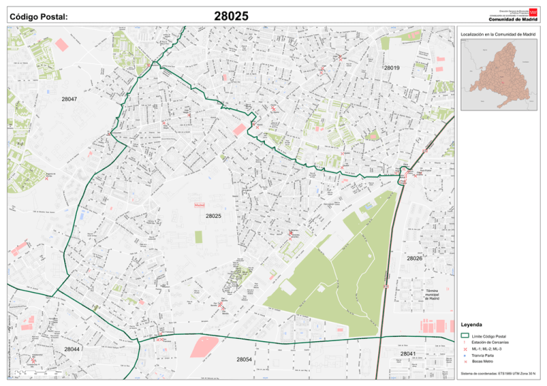 Código Postal: - Comunidad de Madrid