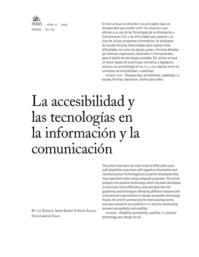 La accesibilidad y las tecnologías en la información y la