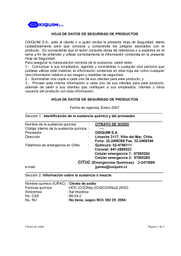HOJA DE SEGURIDAD CITRATO DE SODIO