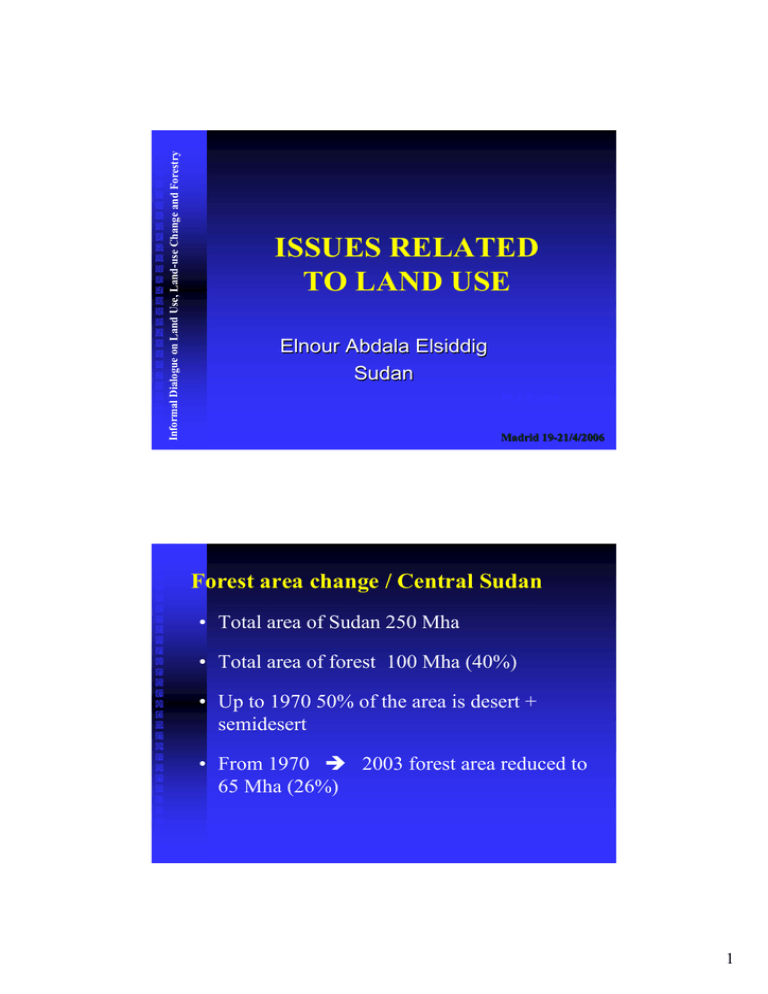 ISSUES RELATED TO LAND USE