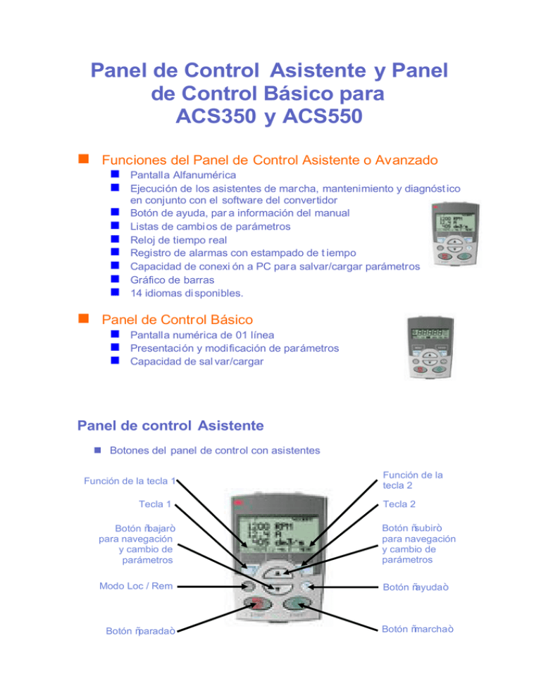 Panel de Control Asistente y Panel de Control Básico