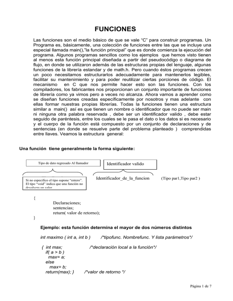 Funciones en C
