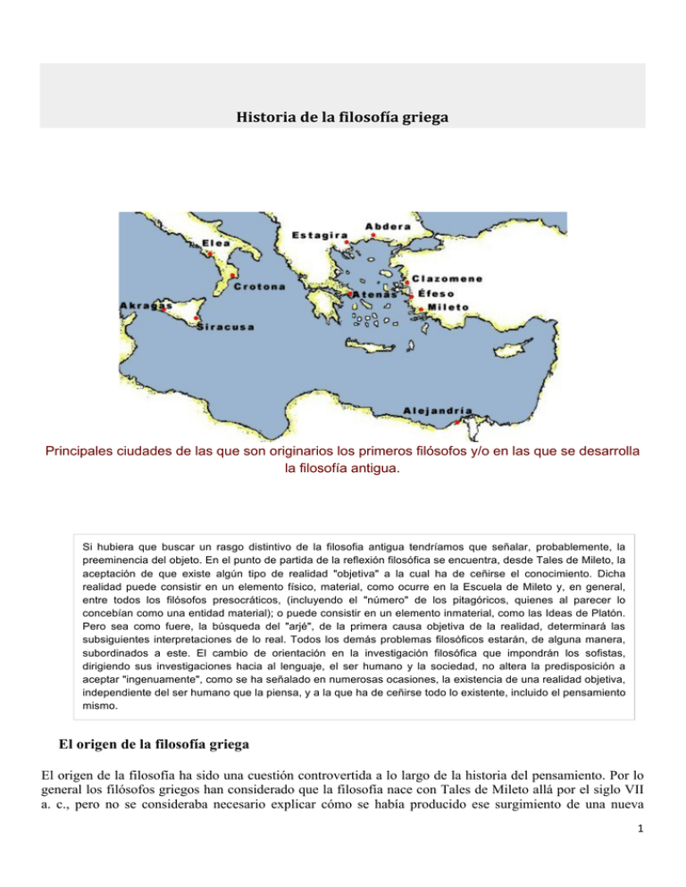 Historia de la filosofía griega