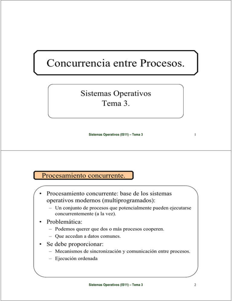 Tema 3. Concurrencia entre procesos