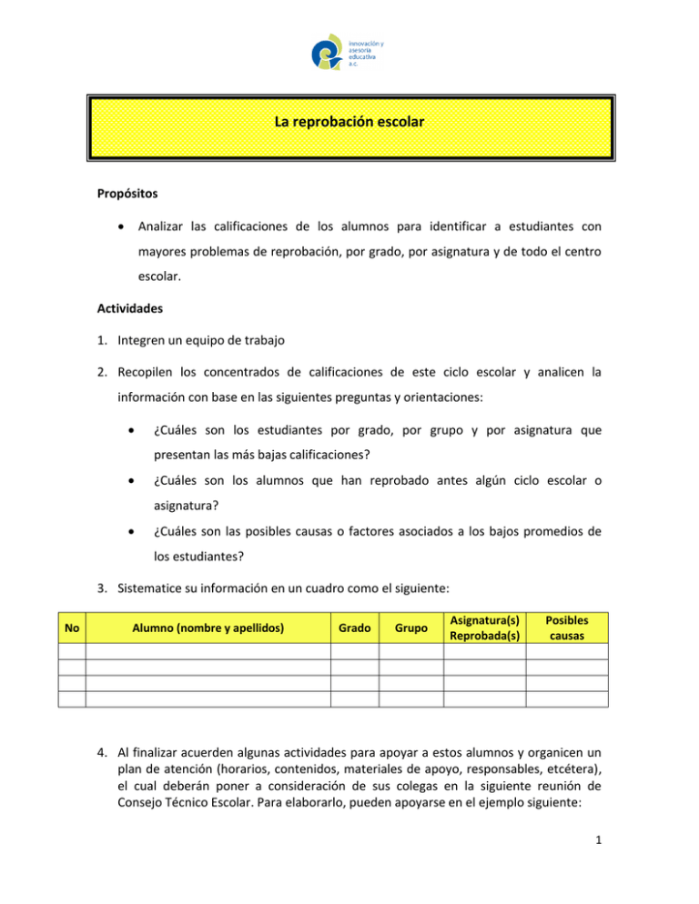 La reprobación escolar