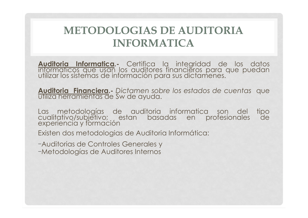 Auditoria Informatica