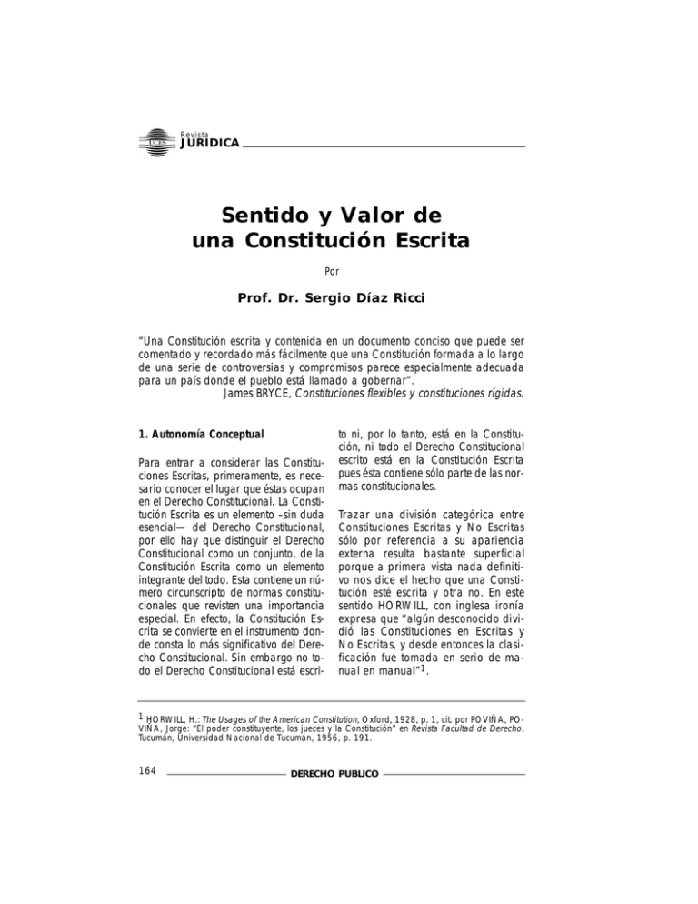 Sentido y Valor de una Constitución Escrita