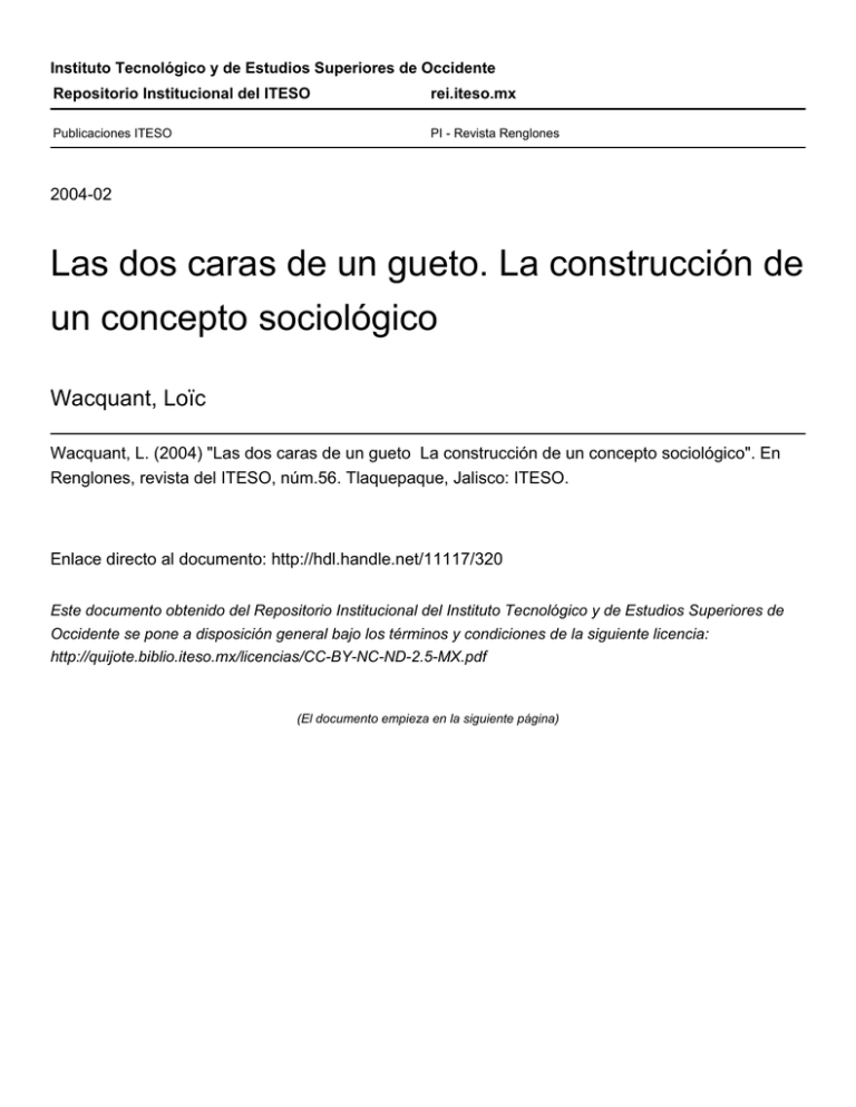 Las dos caras de un gueto. La construcción de un concepto