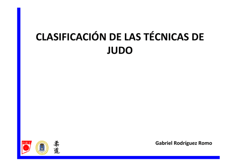 Clasificación de las Técnicas de Judo