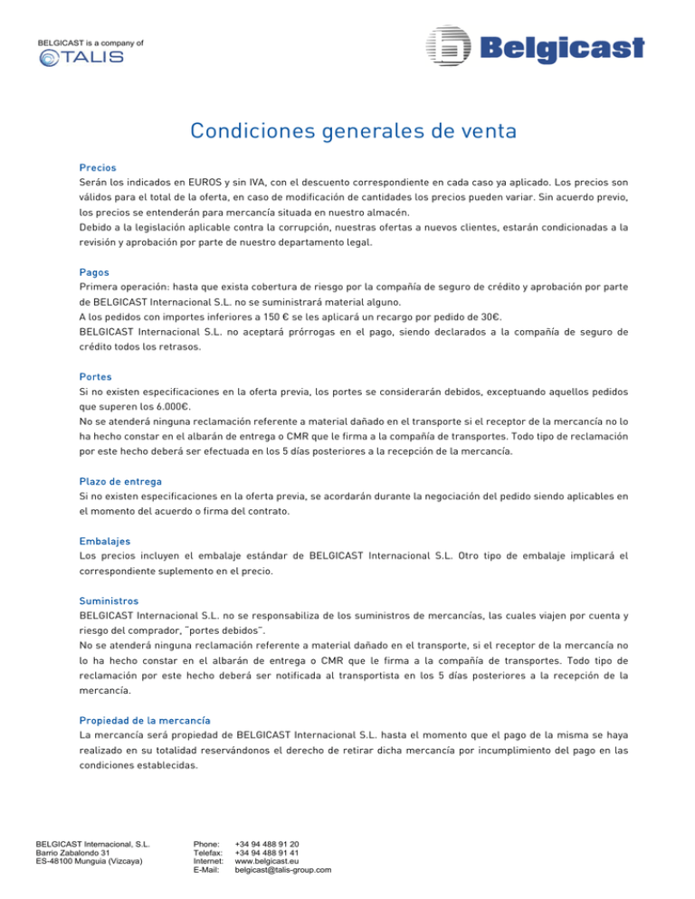 Condiciones generales de venta