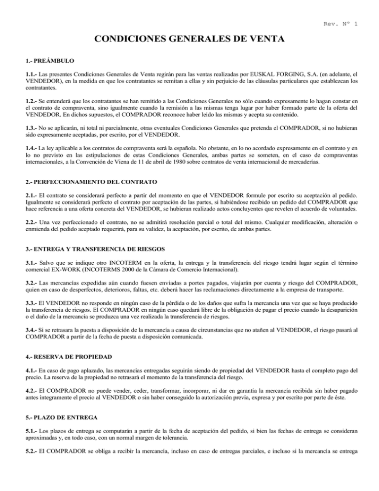 condiciones generales de venta
