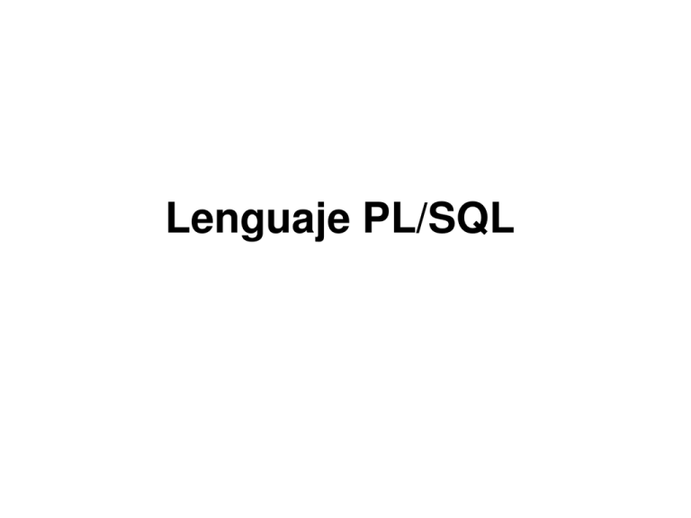 Lenguaje PL/SQL
