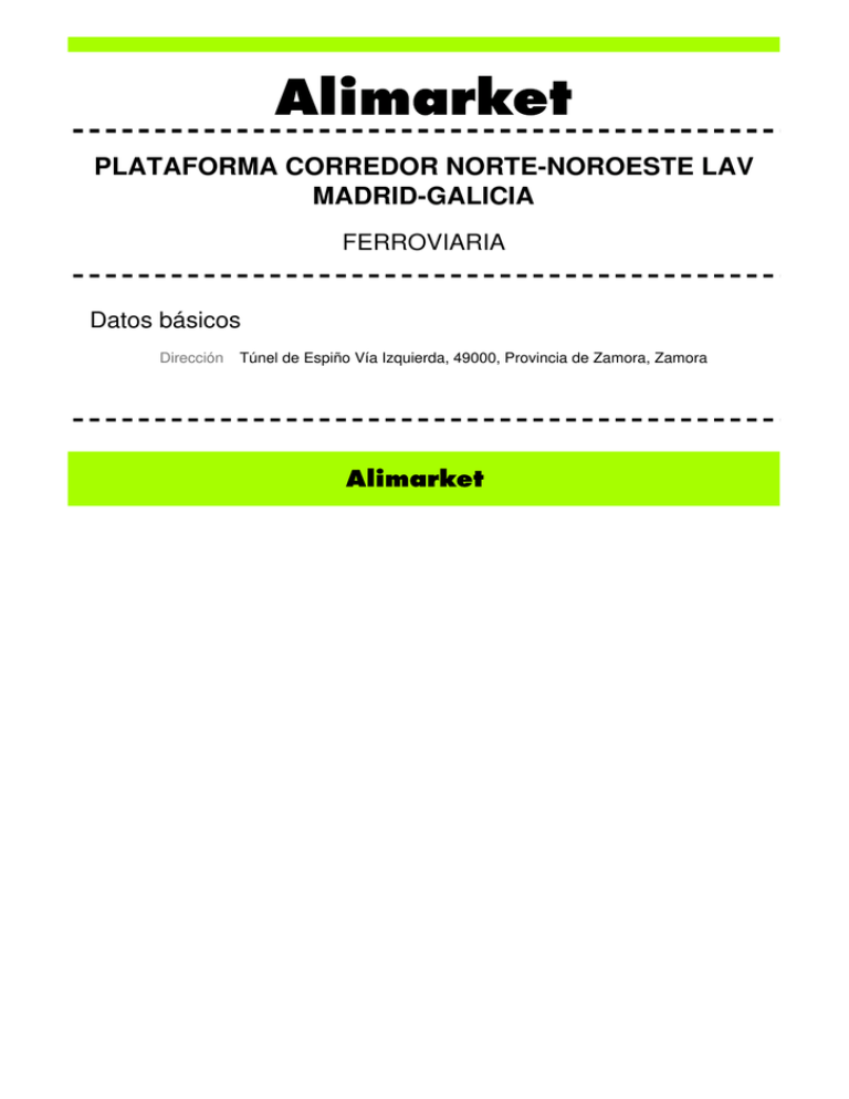 PLATAFORMA CORREDOR NORTE-NOROESTE LAV