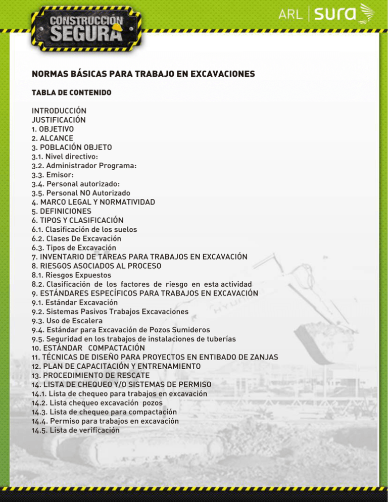 Procedimiento para excavaciones