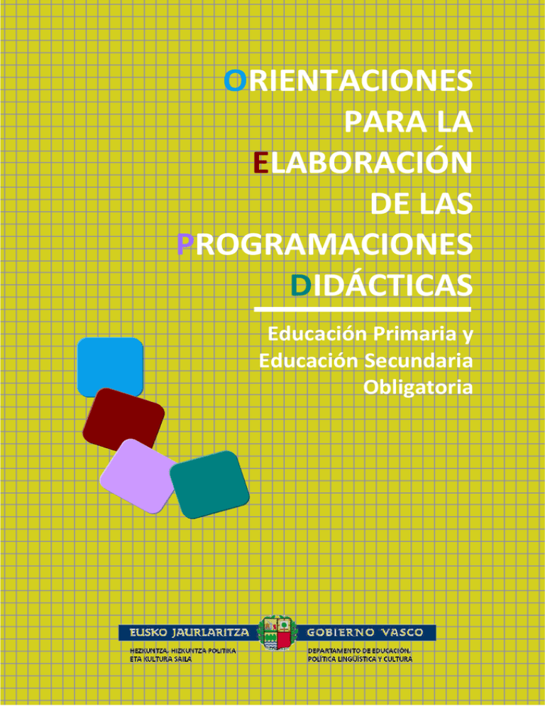 Orientaciones para la elaboración de las programaciones didácticas