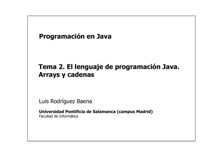 Tema 2. Elementos del lenguaje (Parte II