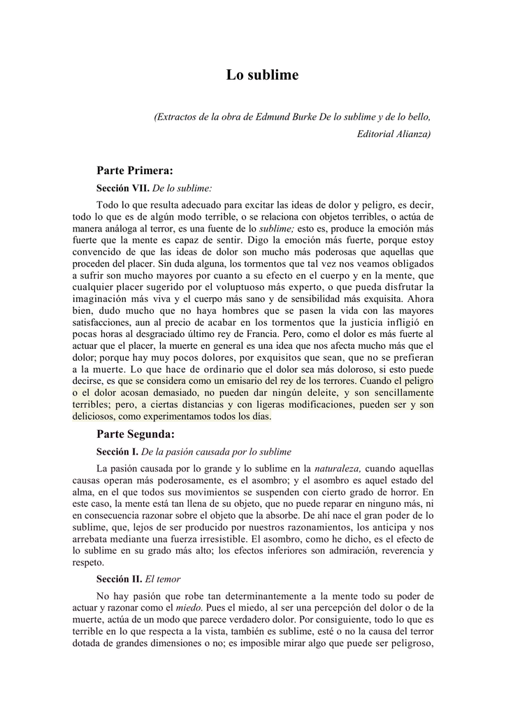 De lo sublime y de lo bello.