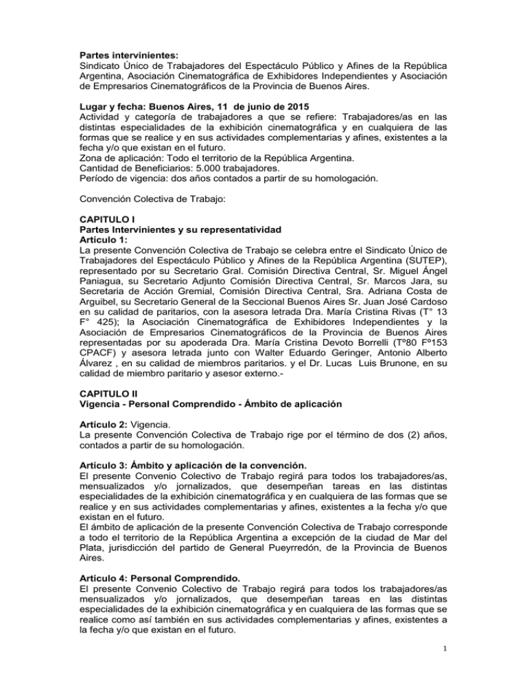 Partes intervinientes: