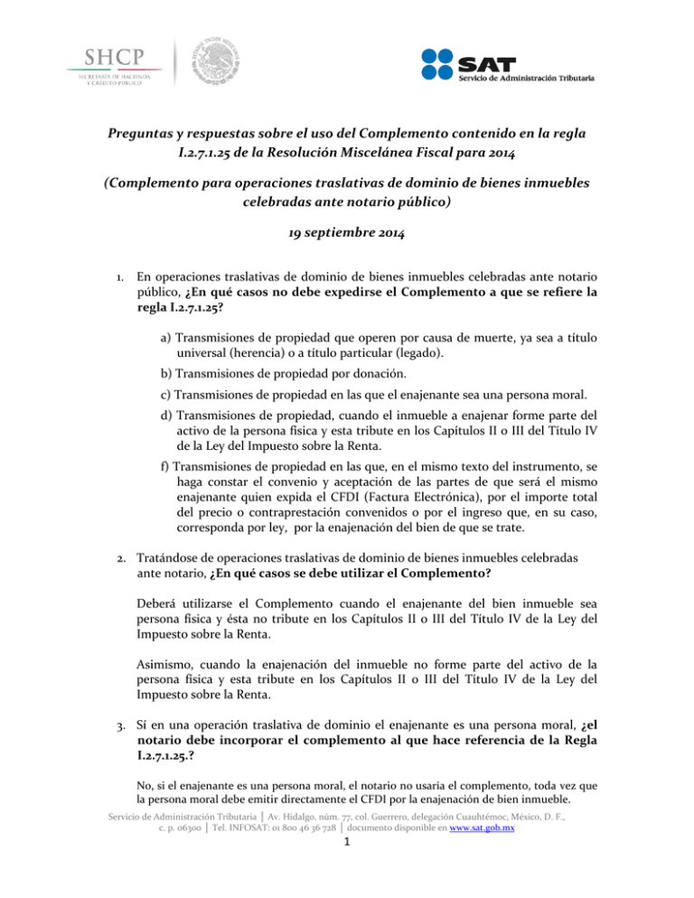 Preguntas y respuestas sobre el uso del Complemento