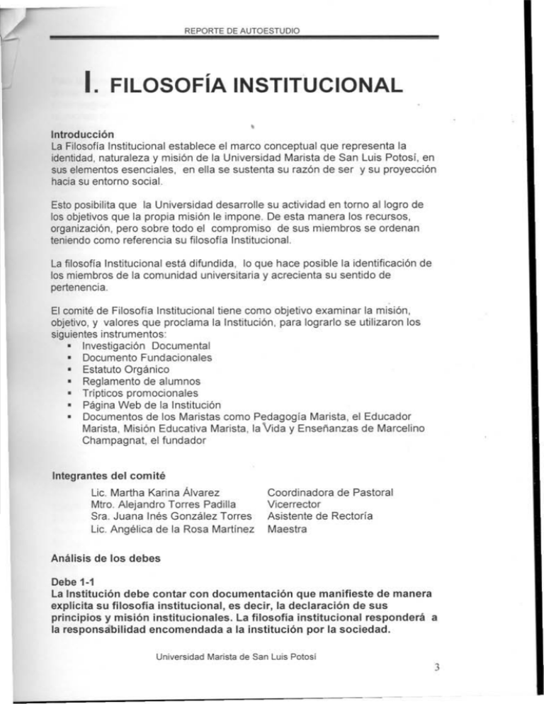 l. FILOSOFíA INSTITUCIONAL - Universidad Iberoamericana Puebla